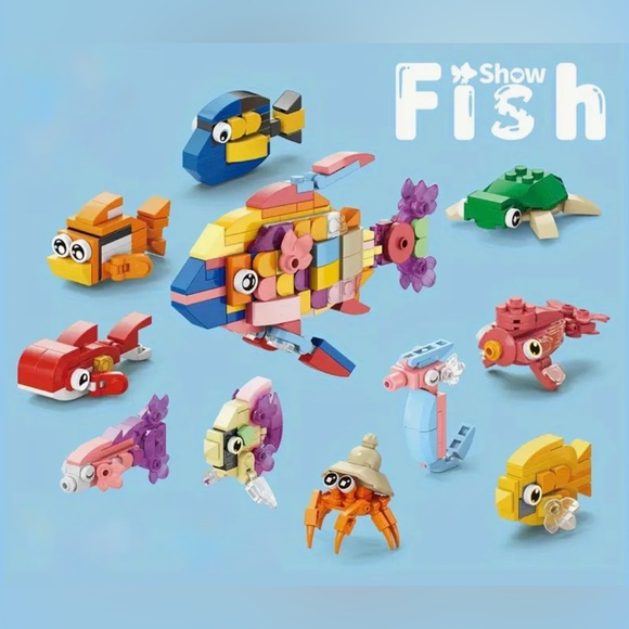 Lego | Toys | Colorful Mini Fish Building Blocks Set | Poshmark